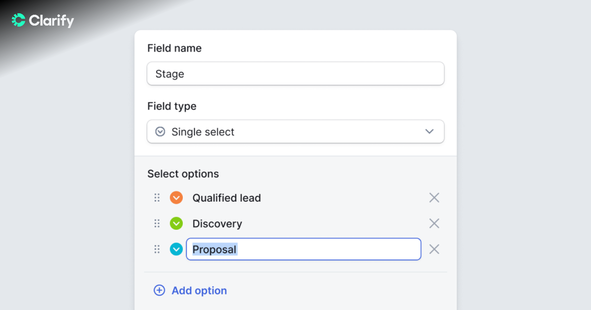Clarify - Custom fields
